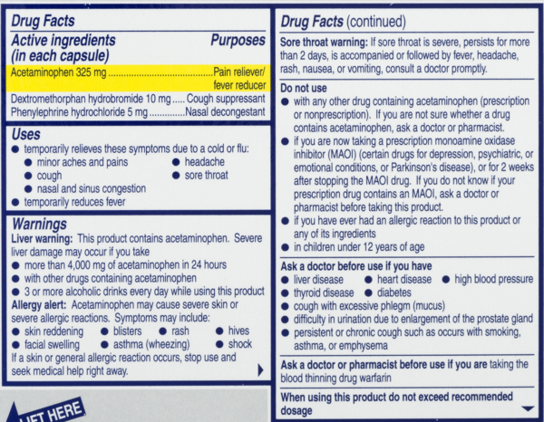 Alka Seltzer Cold And Flu Ingredients