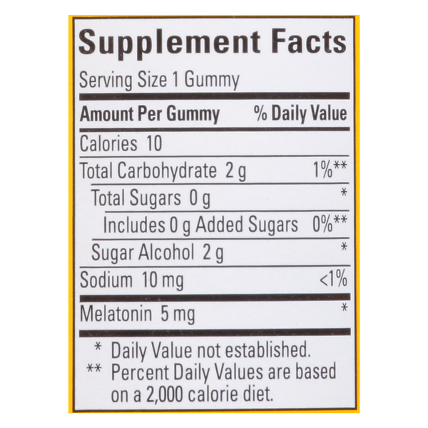 Nature Made Zero Sugar Melatonin Gummies 5mg, Sugar Free Sleep Aid, 70 ...